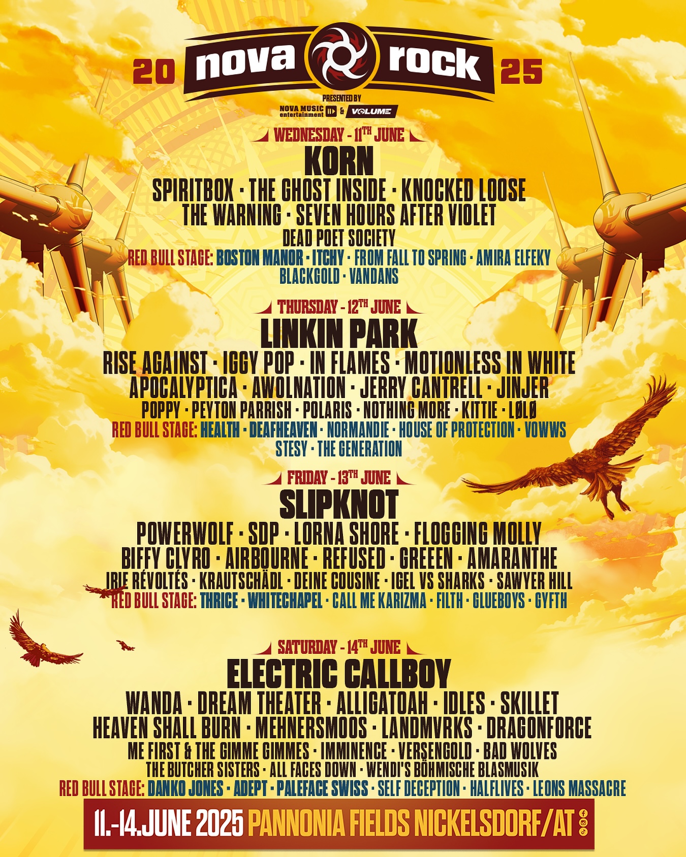 Nova Rock 2025: Znani nastopajoči za Red Bull oder - ROCK HARD